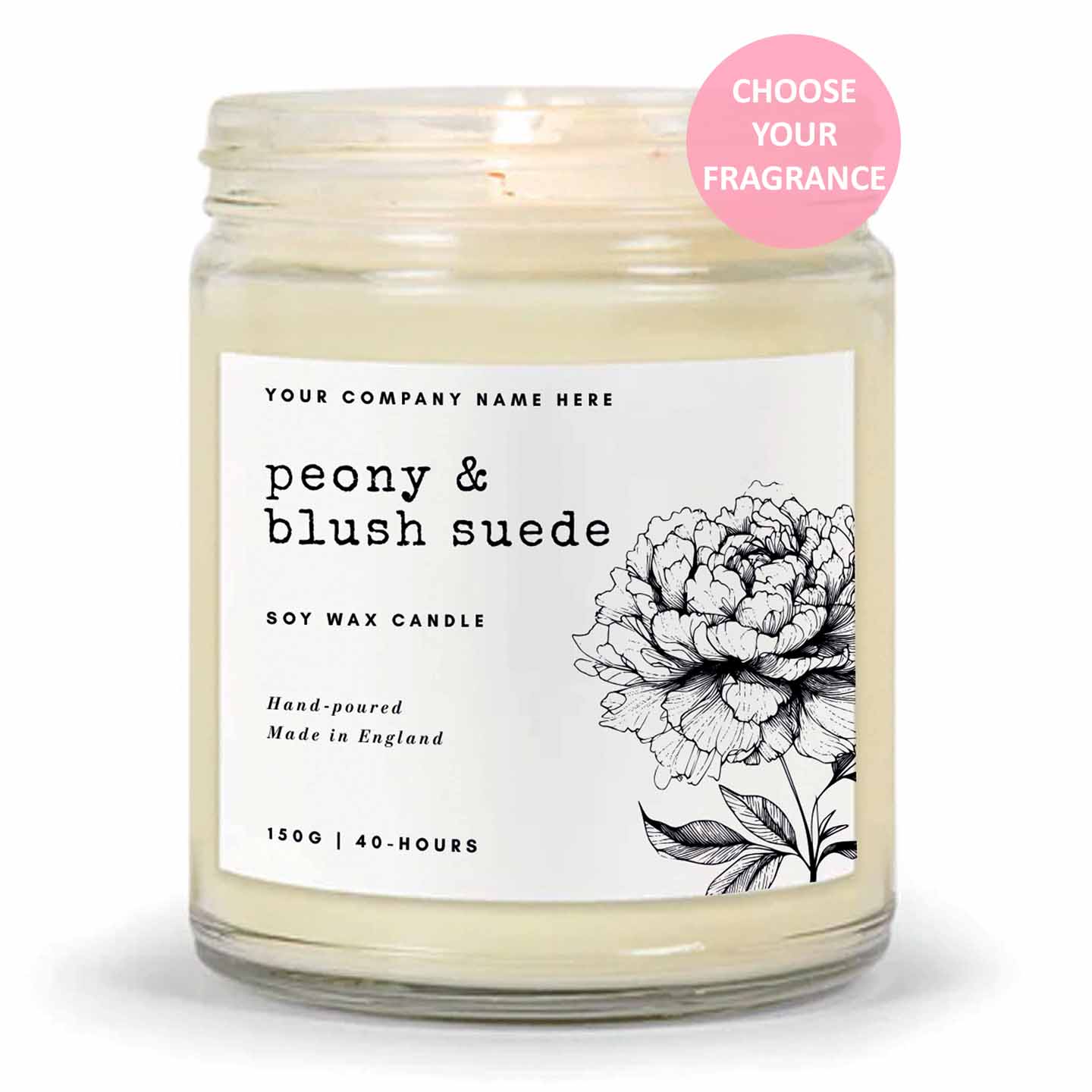 Stock Label Style 5 | Custom White Label Clear Jar Candle | Private La ...